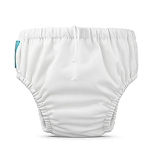Charlie Banana Baby Reusable and Washable Swim Diaper for Boys or Girls, White, Small (Pack of 1)