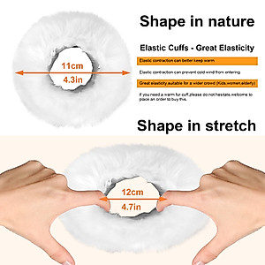 Simplicity Women's Winter Faux Fur Short Wrist Cuff Warmers (White-1)