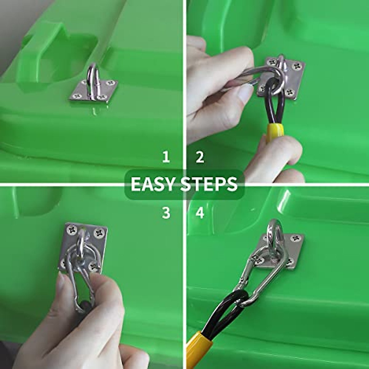 UYCCIMB Trash Can Locks for Animals Stop from Rummaging Metal Universal Lid Lock for Outdoor Garbage Cans-Durable Rubber Coated Braided Wire Rope(1 Pack Yellow)