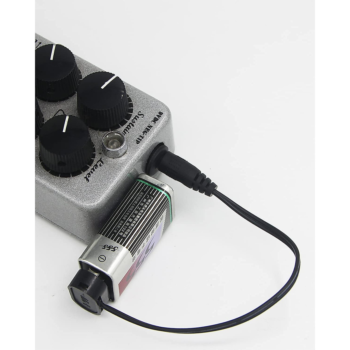 Augioth 9 V Pedal Battery Clip 3 Pack 5521 Converter Center Negative 9 Volt Power Supply Cable