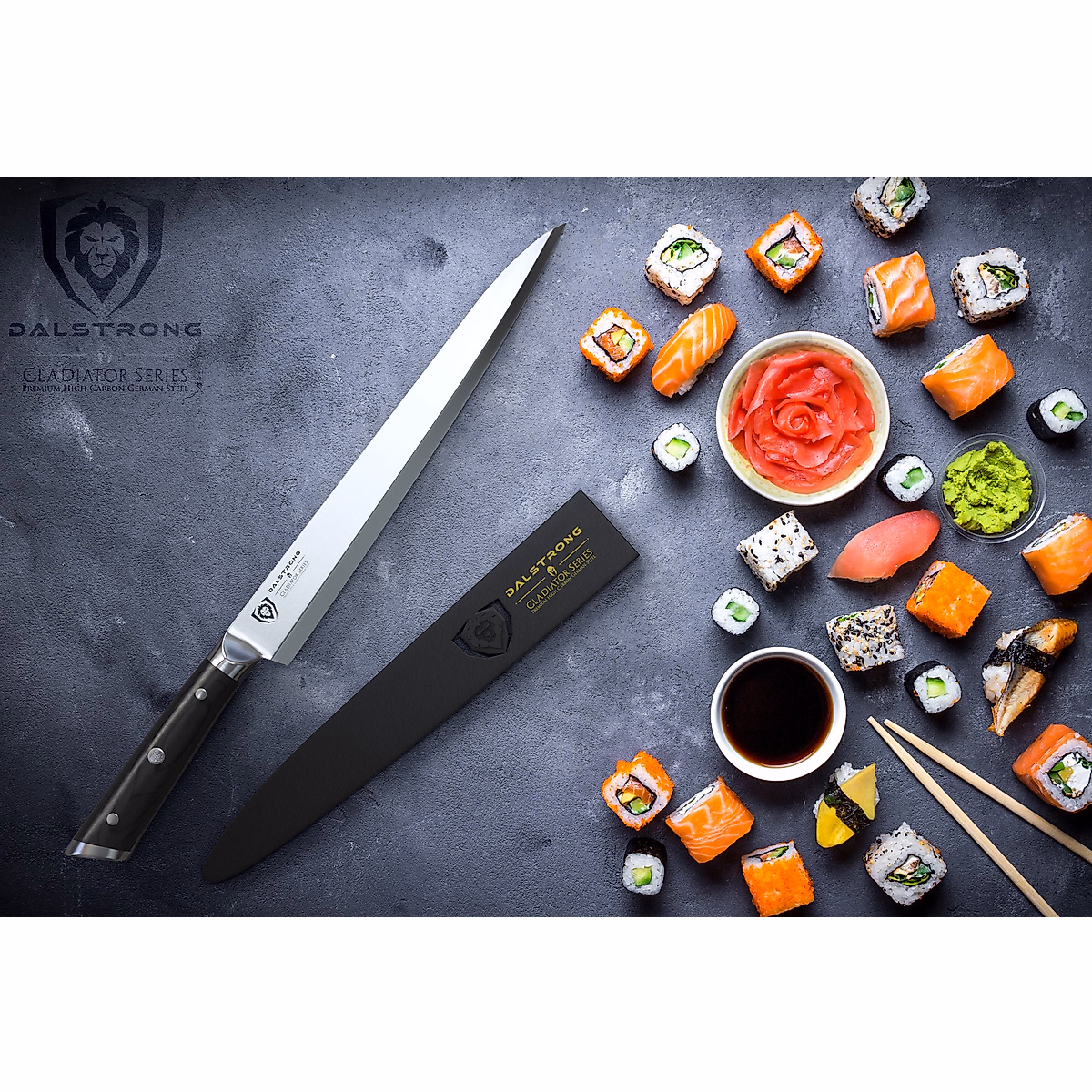 Dalstrong Yanagiba Knife - 10.5 inch Sushi Knife - Gladiator Series Elite - Forged German High Carbon Steel - Black G10 Handle Kitchen Knife - Asian Vegetable Knife - Sheath Included - NSF Certified