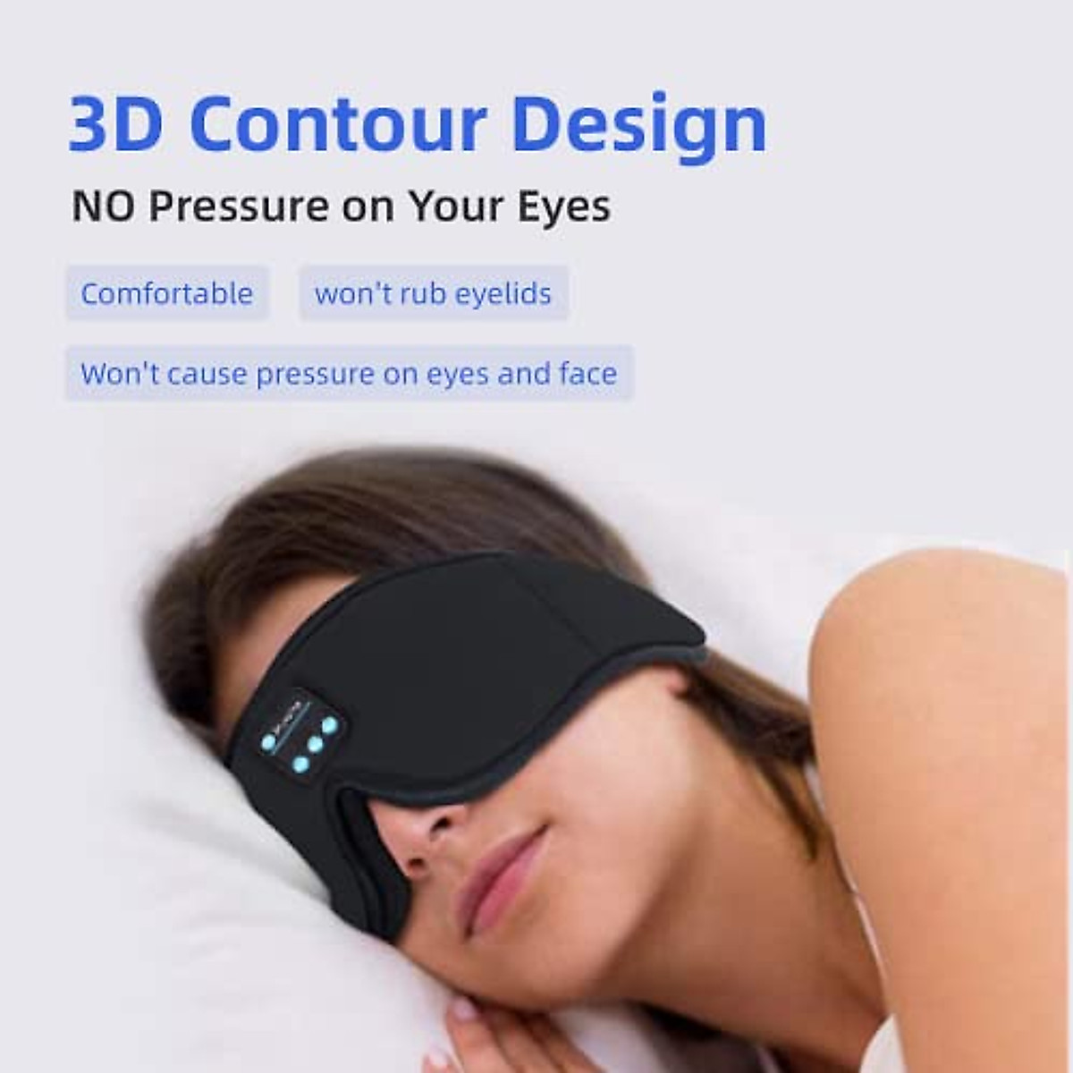 Sleep Mask Bluetooth Headphones Sleep Headphones 3D Bluetooth Sleep Mask White Noise Machine Wireless Music Weighted Headphones Great Eye Relaxation Gifts for Men and Women