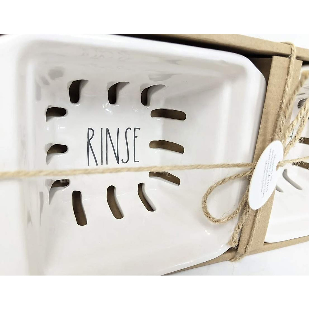 Rae Dunn RINSE + WASH Berry Colander Set Fruit Bowl Containers