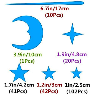 Glow in The Dark Stars Stickers for Ceiling and Wall, 216 Pcs Glowing Stars for Ceiling,Star Wall Decals for Kids Baby Room Birthday Gift