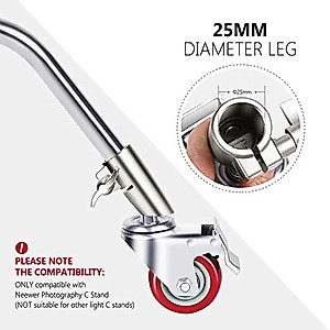 Neewer 6-Pack Professional Swivel Caster Wheel Sets, 75mm Diameter, Durable Metal Construction and Rubber Base, ONLY Compatible with Neewer C Stand for Studio Photography Video Shooting (Silver)