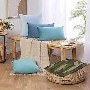 AOYEGO Camouflage Throw Pillow Case Classic Style Camo Pillow Cover Cushion Covers for Couch Sofa Home Farmhouse Decoration King Size 20X36 Inches Green Brown