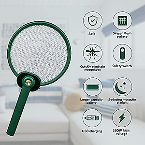 Redeo 4 Pcs Foldable Electric Fly Swatter Fly Killer Bug Zapper Racket and 2 in 1 Rechargeable Mosquito Killer for Indoor and Outdoor (4 Pack)