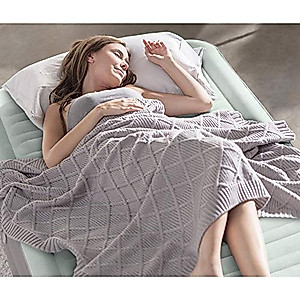 Intex PremAire I Fiber-Tech Elevated Dura Beam Technology Home Air Mattress Bed with Electric Built-in Pump, Twin