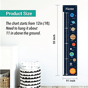 Personalized Kids Canvas Growth Chart, Height Chart, Growth Chart Banner, Planet