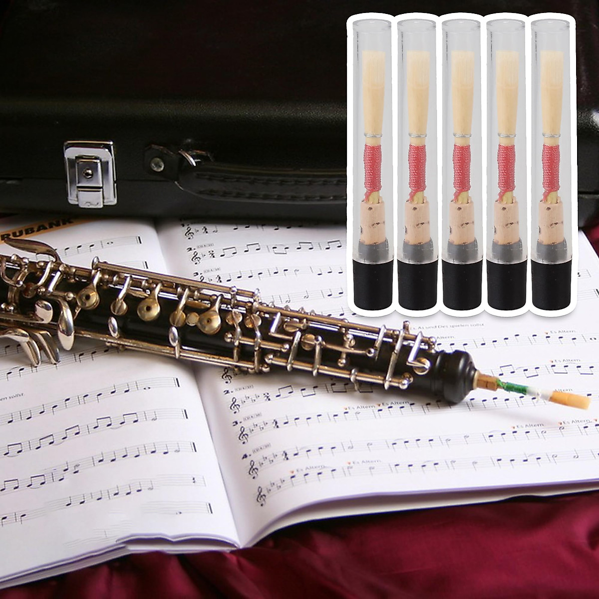 BQLZR Bamboo Oboe Reeds German Style Handmade Oboe Soft Woodwind Instruments Accessories Multicolor Pack of 5