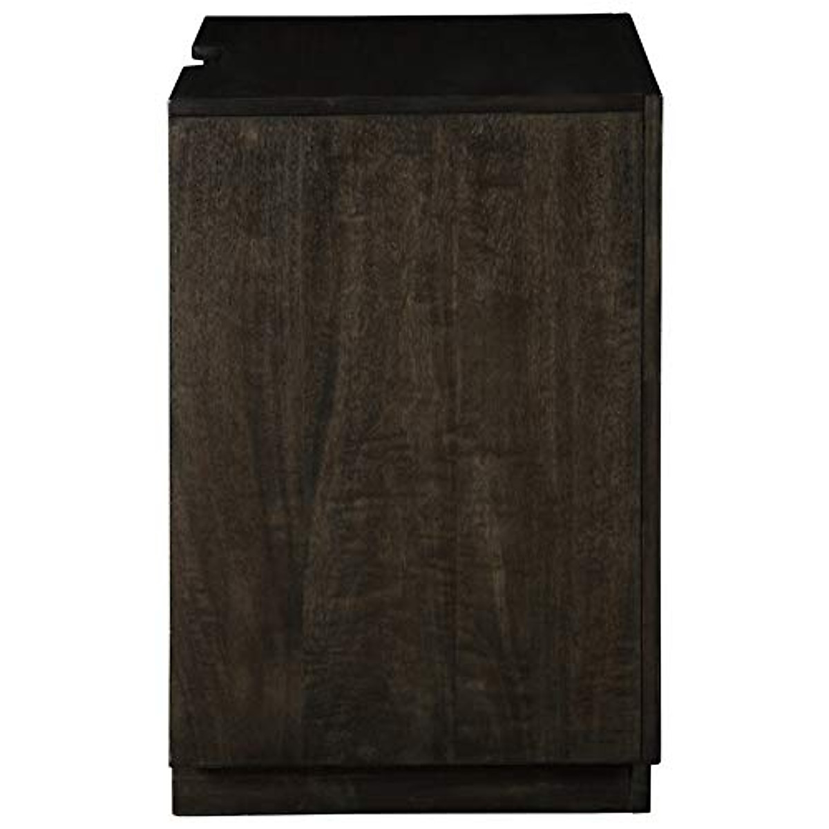 Signature Design by Ashley Hyndell Contemporary 2 Drawer Nightstand with Open Cubby Storage, 2 Electrical Outlets & 2 USB Charging Ports, Espresso Brown