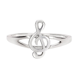 CloseoutWarehouse 925 Sterling Silver Euphony Bliss Music Note Ring Size 6