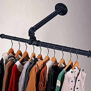 DOITOOL Clothes Rack Clothes Rack Multi- Clothes Rack Industrial Pipe Wall Mounted Garment Rack for Home Closet Rack Closet Rod