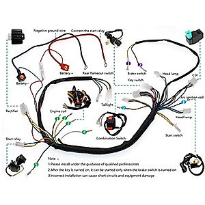 Complete Electrics Stator Coil set Quad Wire Harness Electrics Stator Coil CDI Wiring Harness For GY6 50cc 70cc 90cc 110cc 125cc ATV Quad Pit Dirt Bike Buggy Go Kart