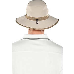 Coolibar UPF 50+ Men's Women's Matchplay Golf Hat - Sun Protective (Large/X-Large- Tan/Khaki)