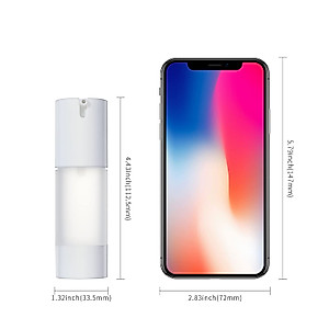 longway 3pcs Empty Refillable Airless Pump Bottle,Travel Foundation Containers,Airless Cosmetic Pump Bottle for Hand Sanitizer, Toner,Gel,Hair Oil, Lotion and Face Cream (1oz/30ml, frosted)