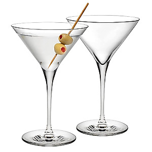 NUDE Vintage Set Of 2, Crystal Martini Glasses 9.75 oz, Lead-Free, Perfect for Drinking Martini, Margarita, Coctail, Glassware for Home