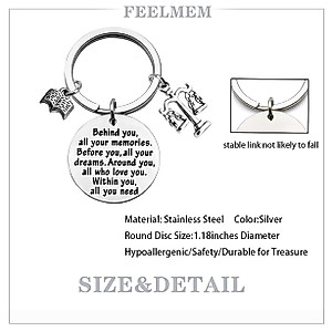 FEELMEM Scales of Justice Lawyer Gifts New Lawyer Gifts Behind You All Your Memories Before You All Your Dreams Keychain Law School Graduation Gift for Attorney Law Students (Lawyer Keychain)