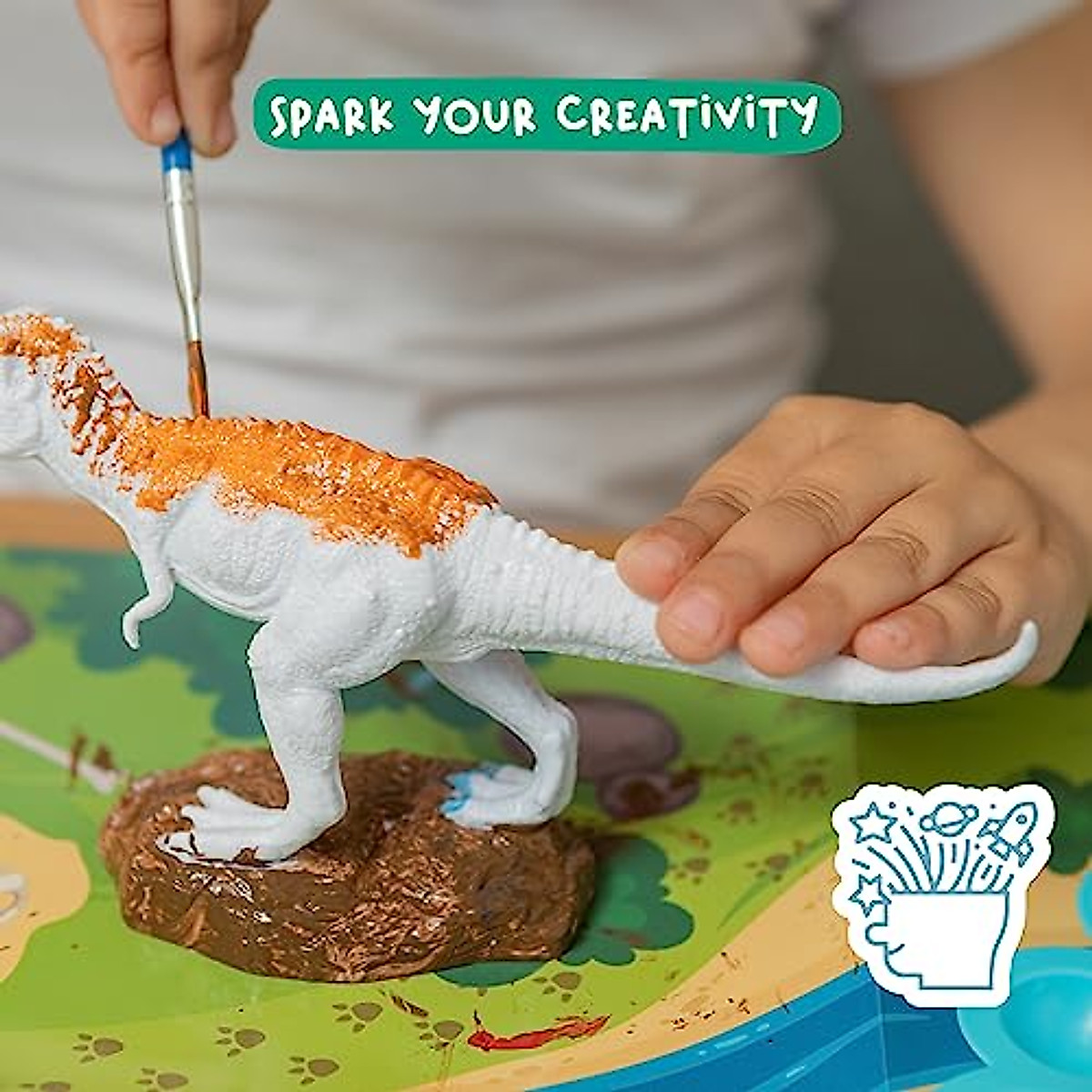 Nene Toys Dinosaur Painting Kit for Kids 3-7 Years [The Kings] – Includes 4 Museum Replicas, 2 Paint Sets, 2 Brushes, Educational Poster and Playmat – Art & Craft Paint Toy for Boys and Girls