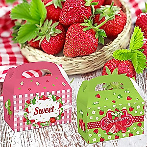 NA 12 Packs Fruit Strawberry Party Favor Treat Boxes Goodies Boxes Party Time Gift Boxes for Birthday Party Decration Supplies