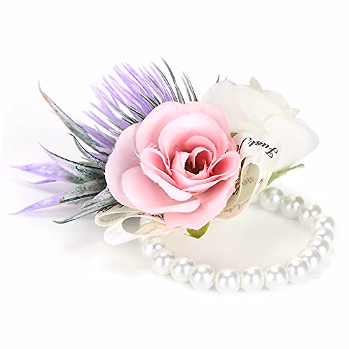 Xnferty Wrist Flower, Corsage Wristlet Corsages Bridal Bridesmaid Corsage Wristletfor Wedding Party(Pink)