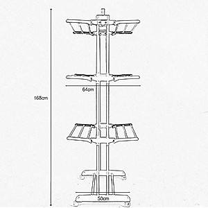 Kentaly Clothes Drying Rack, 3-Tier Collapsible Rolling Dryer Clothes Hanger Adjustable Large Stainless Steel Garment Laundry Racks with Foldable Wings Indoor Outdoor