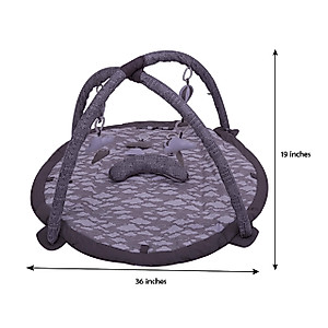 Bacati Clouds in The City Baby Play Gym with Mat, White/Grey