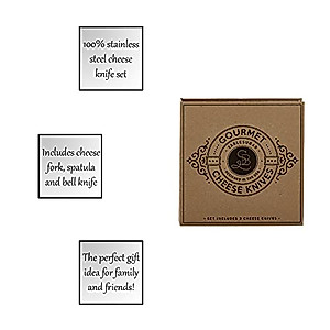Santa Barbara Design Studio Gift Set Kitchen Essentials TableSugar Kraft Cardboard Book Gift Box, 3-Pieces, Gourmet Cheese Knives