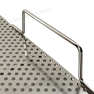 Sunrise Stainless Steel Fryer Screen with Handles (Solid Screen) (1, 13.5" x 13.5" x 1.75")