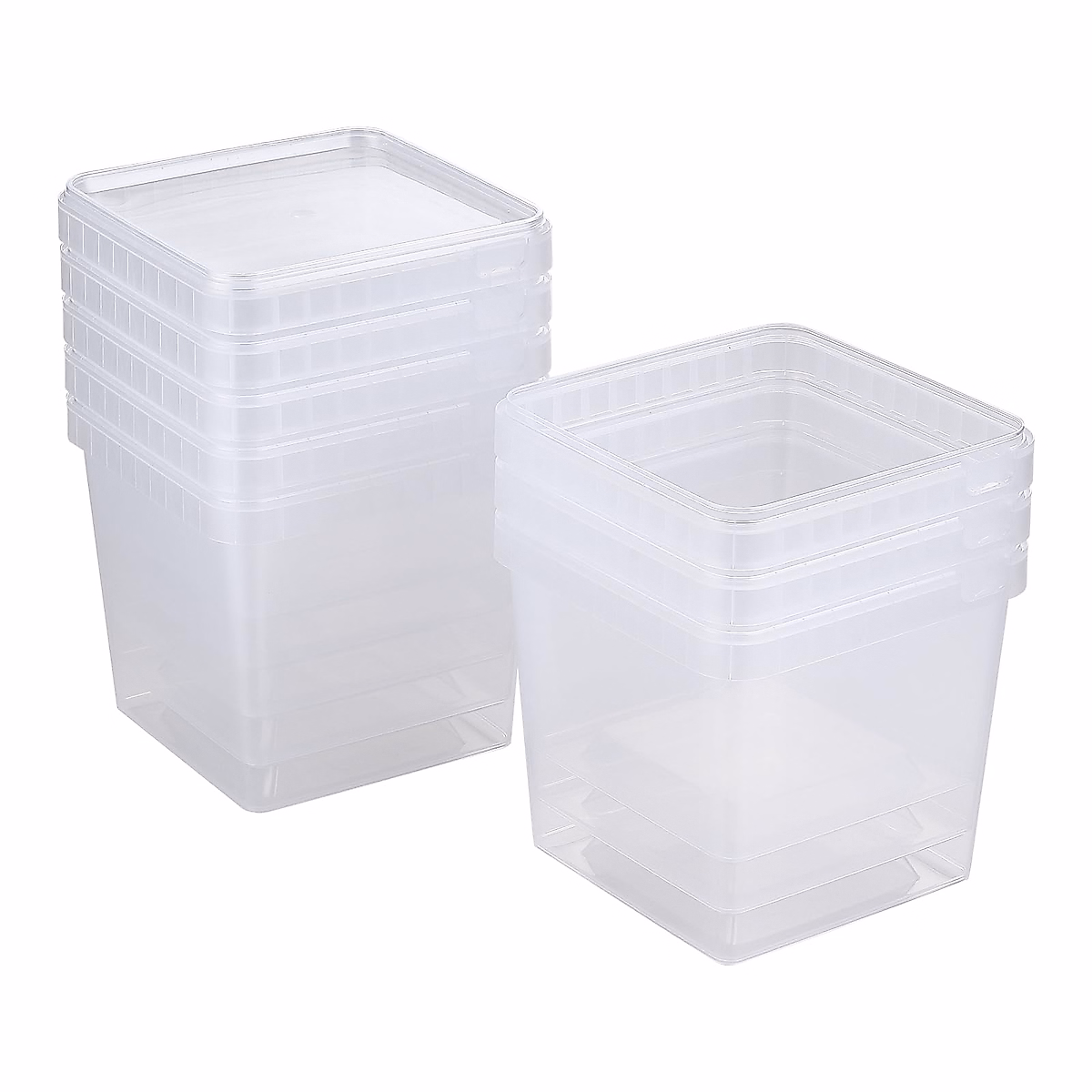 SHPii 101 oz Square Clear Extra Thick Deli Containers with Lids,BPA-Free,Freezer and Microwave Safe Food Storage Containers,Reusable,Meal Prep,Take-out,Restaurant Supplies.(8 Pcs)