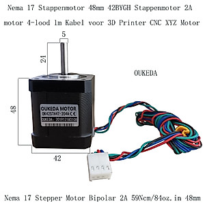 Davitu Stepper Motor - 17 Stepper Motor Bipolar 2A 59Ncm/84oz.in 42 Stepper Motor