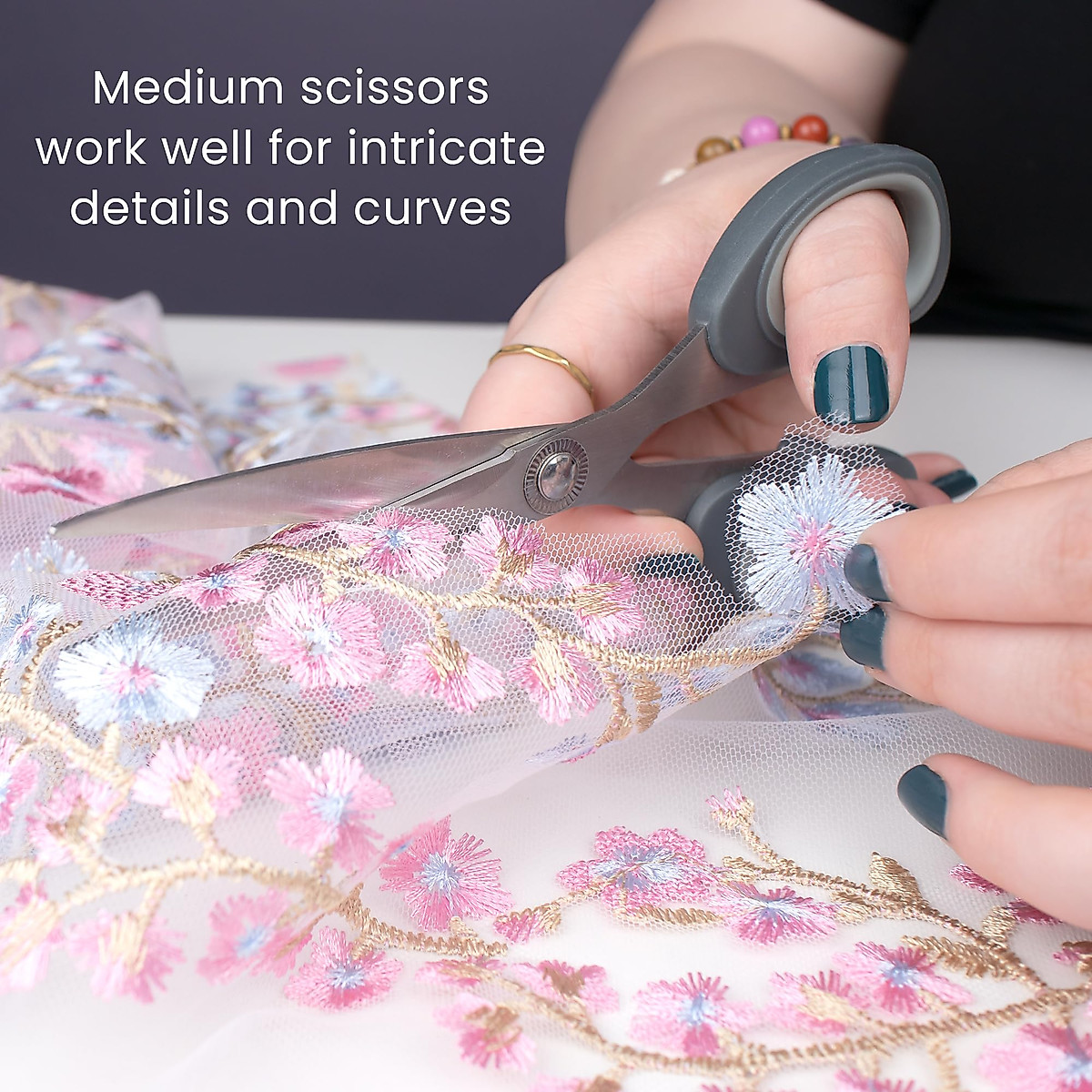 WA Portman 3 pc Fabric Scissor Set - 3 Pack Sewing Scissors for Fabric Cutting - 1 Pair Large Fabric Scissors - 1 Pair Medium Fabric Shears - 1 Pair Thread Scissors Thread Snips - Tailor Scissors