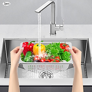 2-Pcs 1/3 Size 4" Deep, Anti-Jam Perforated Stainless Steel Steam Table Pan, Commercial Stainless Steam Pan for Restaurant Hotel