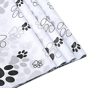 100 Sheets Dog Paw Print Tissue Paper Puppy Paws Gift Wrap Tissue Paper for Gift Bags Wrapping and DIY Crafts (Dog Paw)