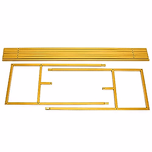 LGODDYS Gold Metal Clothing Rack with 3 Wood Shelf Heavy Duty Freestanding Garment Rack Wedding Dress Retail Studio Display Stand Shoes Bags Clothes Organizer Storage Shelves