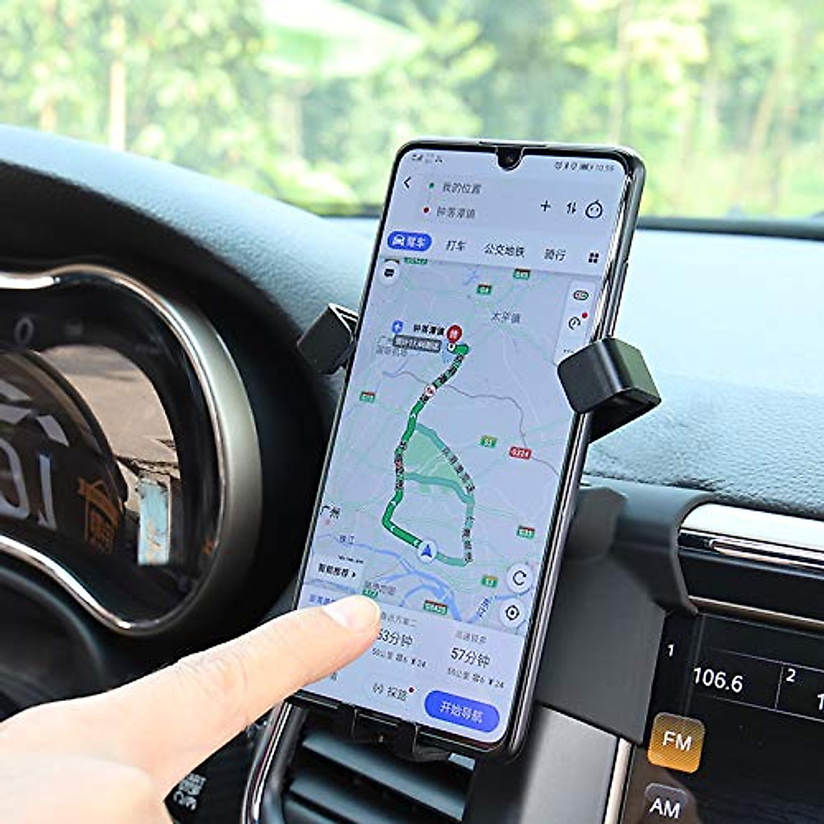 ITrims Car Accessories for Jeep Grand Cherokee 2014-2020 Phone Holder, Aluminum Alloy, Carbon Fiber, Compatible with Smartphones