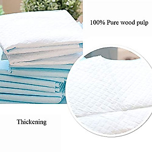 kathson 50 PCS Rabbits Disposable Diaper Cage Pad Super Absorbent Healthy Cleaning Underpads for Guinea Pigs,Hedgehogs, Hamsters, Chinchillas, Cats, Reptiles and Other Small Animals(Blue)