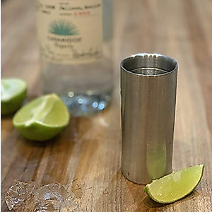 Outset Bartending Tool, Double Wall Cocktail Measuring Jigger, 2 in 1, 1oz and 2 oz, Stainless Steel