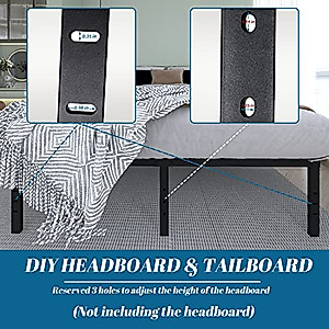 Chezisam Full Bed Frame No Box Spring Needed 18 "Tall Metal Platform Bed Base Heavy Duty Steel Slat Mattress Foundation with Under Bed Storage Space Easy Assembly,Non-Slip Noiseless