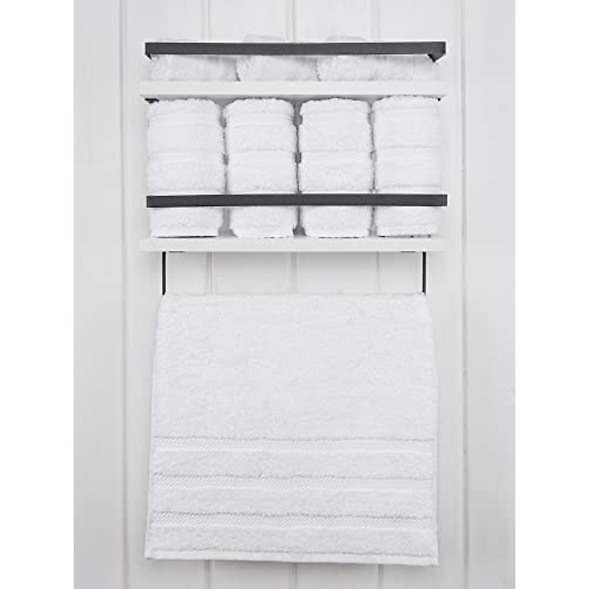 American Soft Linen Luxury Hand Towels, Hand Towel Set of 4, 100% Turkish Cotton Hand Towels for Bathroom, Hand Face Towels for Kitchen, White Hand Towel