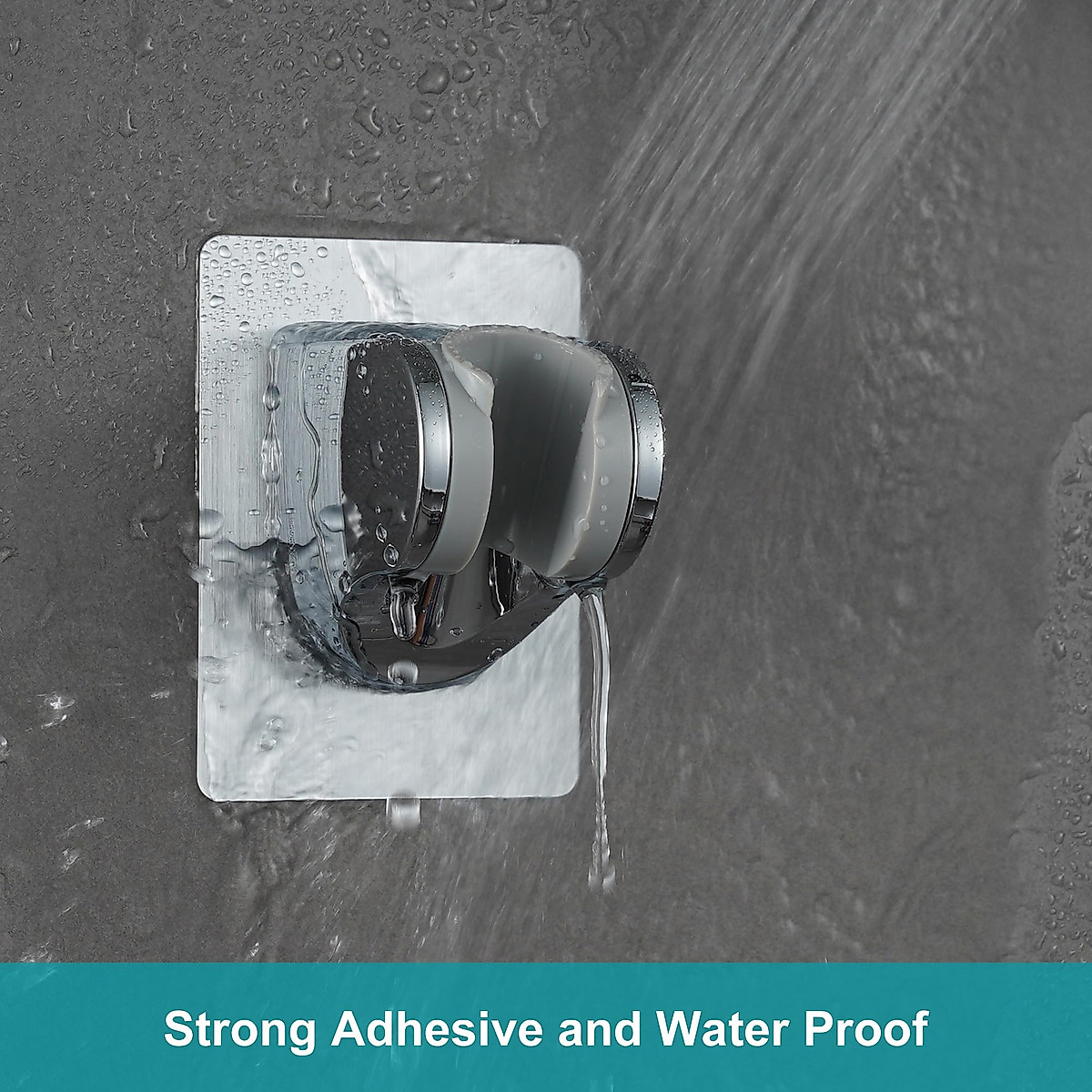 GwernKB Strong Adhesive and Waterproof Shower Head Holder for Handheld Showerhead Adjustable No Drilling Wall Mount Bracket for RV Kids Bathroom Shower,Fix Firmly and Use Conveniently