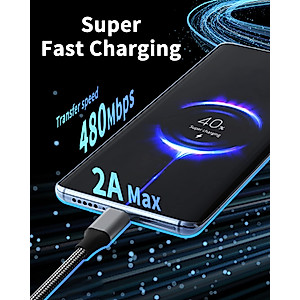 EWUONU Micro USB Cable, 2Pack 10FT Android Charger Cord Nylon Braided Sync and Fast Charging Cable for Samsung Galaxy S7 Edge S6 S5 S2 J7 J7V J5 J3 J3V,LG K40 K20,Moto E4 E5 E6,Tablet,PS4,Xbox one