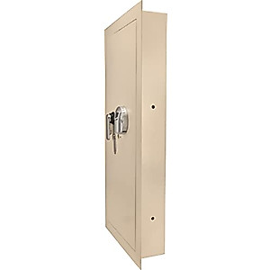 Barska AX13764 White Biometric Fingerprint Security Wall Safe 0.83 Cubic Ft, Beige