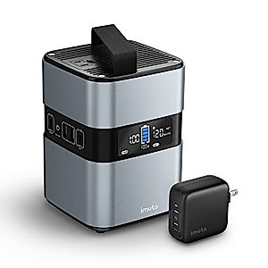 imuto 300W Portable Power Station,230Wh 64000mAh Solar Generator with USB C 90W Adapter 110V Pure Sine Wave AC Outle, PD100W Backup Battery Power Supply for Outdoor Camping Travel CPAP Emergenc