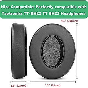 TaiZiChangQin Upgrade Thicker Ear Pads Cushion Memory Foam Replacement Compatible with Taotronics TT-BH22 TT BH22 Headphone