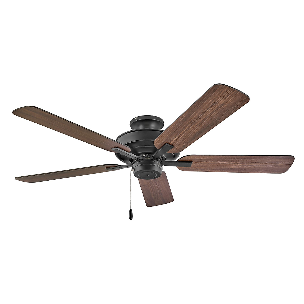 Hinkley Metro 52" Indoor Dual Mount Ceiling Fan with No Light - Traditional Style, Reversible Wooden Fan Blades - Matte Black - Remote Sold Separately