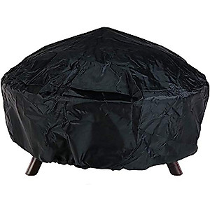 LEAYAN Garden Fire Pit Grill Bowl Grill Barbecue Rack Fire Pits,Outdoor Metal Brazier 36 Inch Large Bonfire Wood Burning Patio & Backyard Firepit for with Spark Screen and Round Fireplace Cover