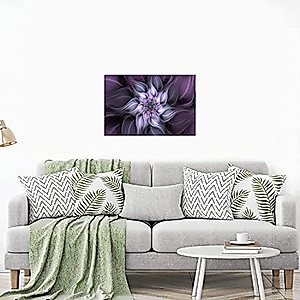 TutuBeer 1 Panel Bauhinia Chinese Redbud Purple Flower Plant Botany Picture Flower Artwork Oil Painting on Canvas Stretched and Framed 24x36 inch Print Home Decor Living Room Bedroom Wall Art Hanging