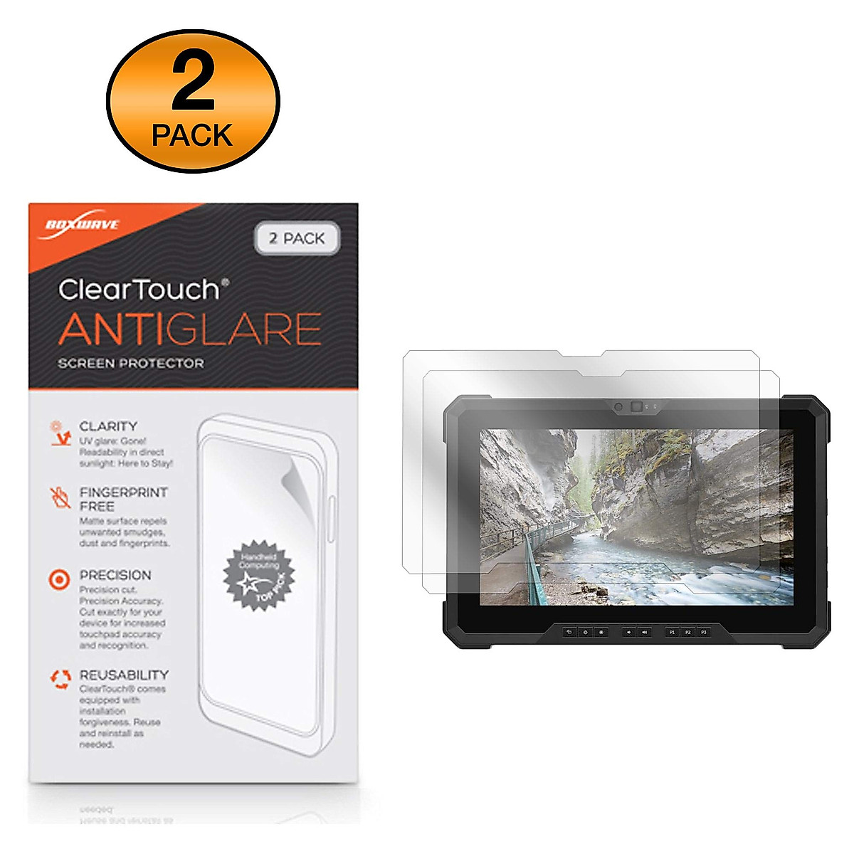 BoxWave Screen Protector Compatible with Dell Latitude 7220 Rugged Extreme - ClearTouch Anti-Glare (2-Pack), Anti-Fingerprint Matte Film Skin for Dell Latitude 7220 Rugged Extreme