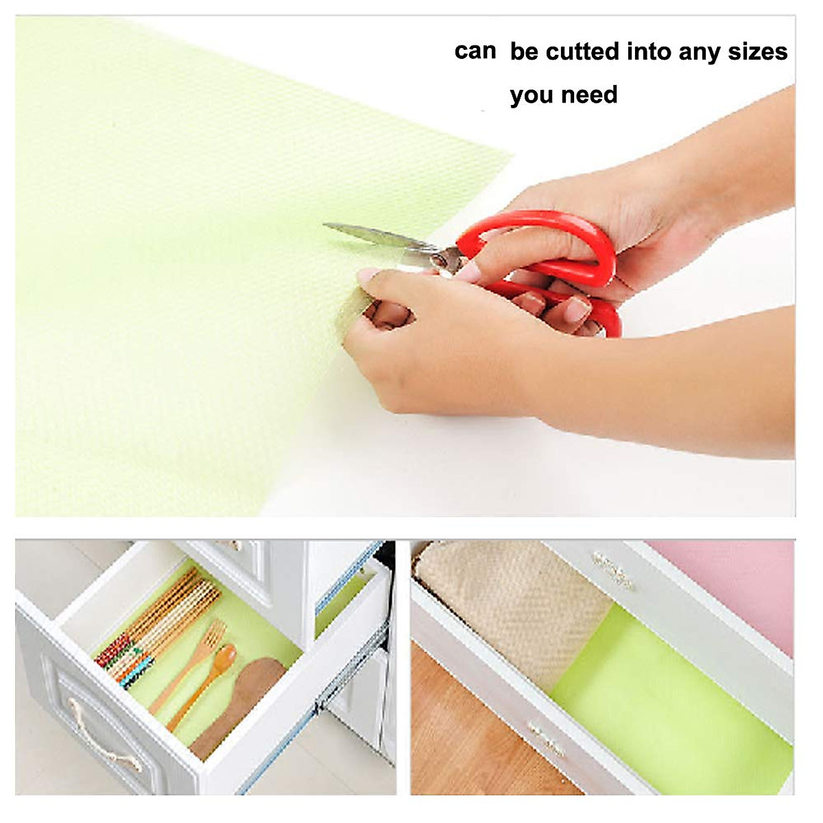 PaWuKi Refrigerator Mats, Washable Waterproof Drawer Table Mats Refrigerator Liners for Cabinets Storage Kitchen and Placemats